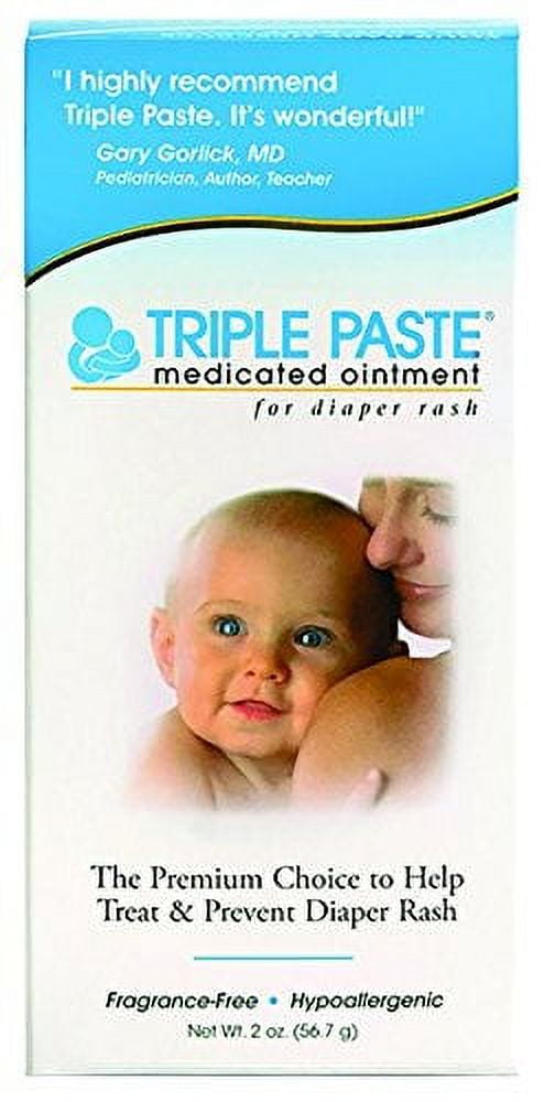 Triple Paste Diaper Rash Cream for Baby - 2 oz Tube - Zinc Oxide ...