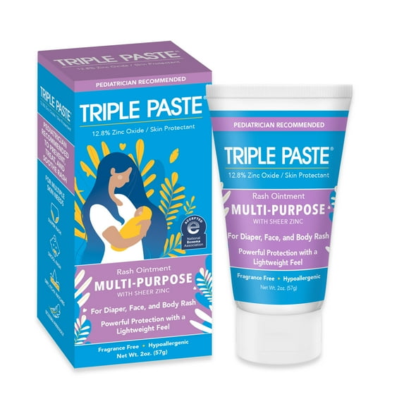 Triple Paste Multipurpose Diaper Rash Cream with Sheer Zinc, 2 oz - Walmart.com