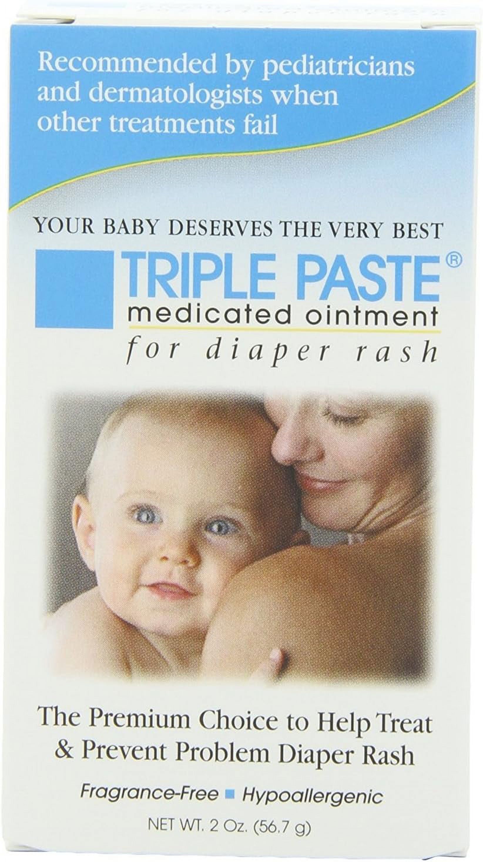 Triple Paste Triple Paste Medicated Ointment for Diaper Rash, 2-Ounce ...