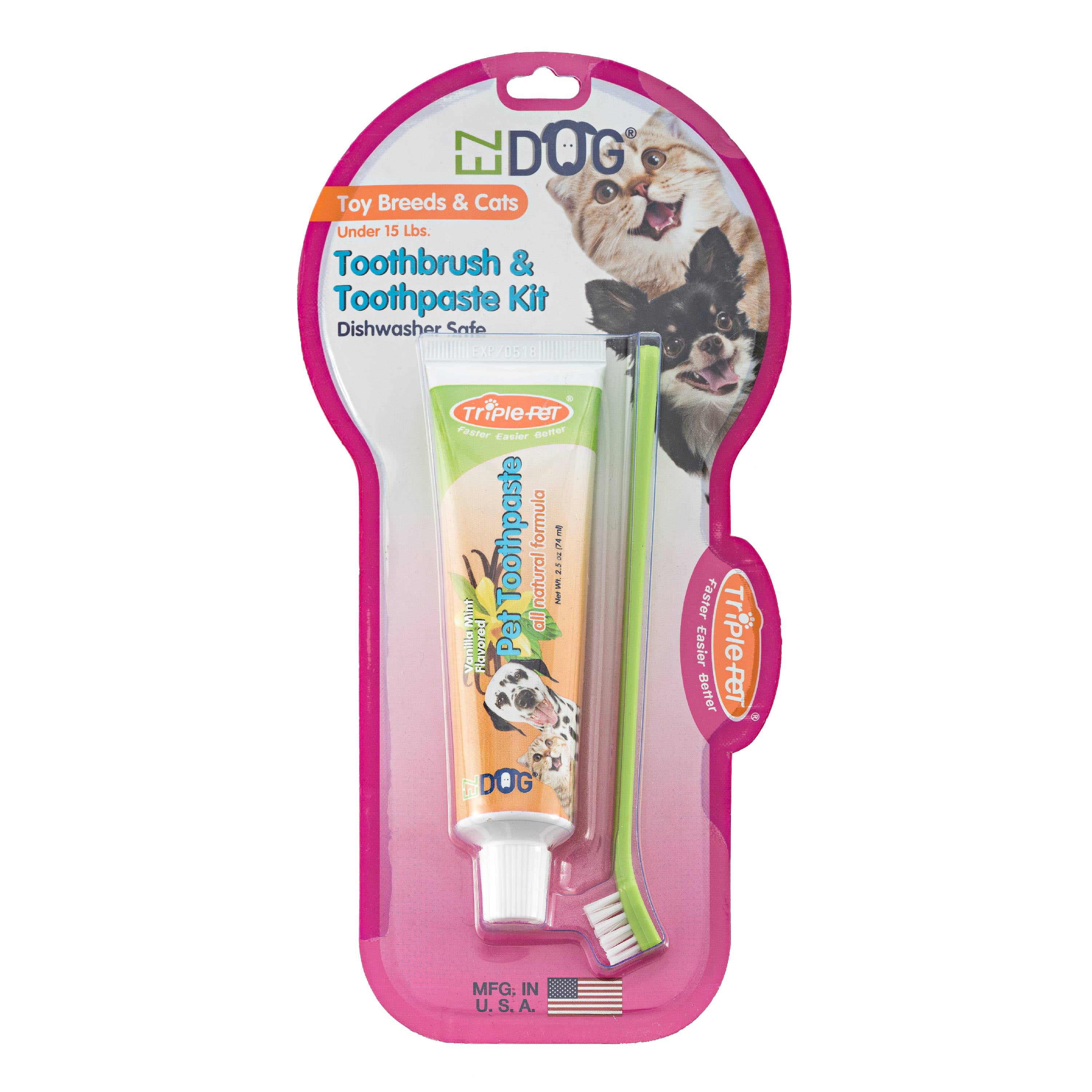 Triple Pet EZ Dog Toothbrush and Toothpaste Pet Dental Kit - Walmart.com