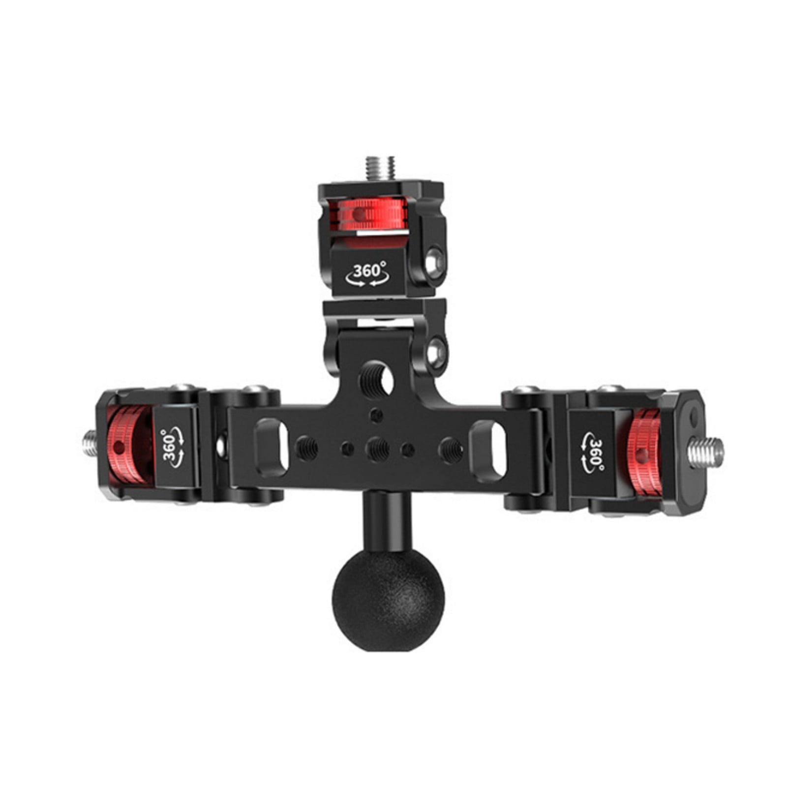 Triple Phone Camera Mount with 1/4” Thread Aluminum Extension Stand for ...