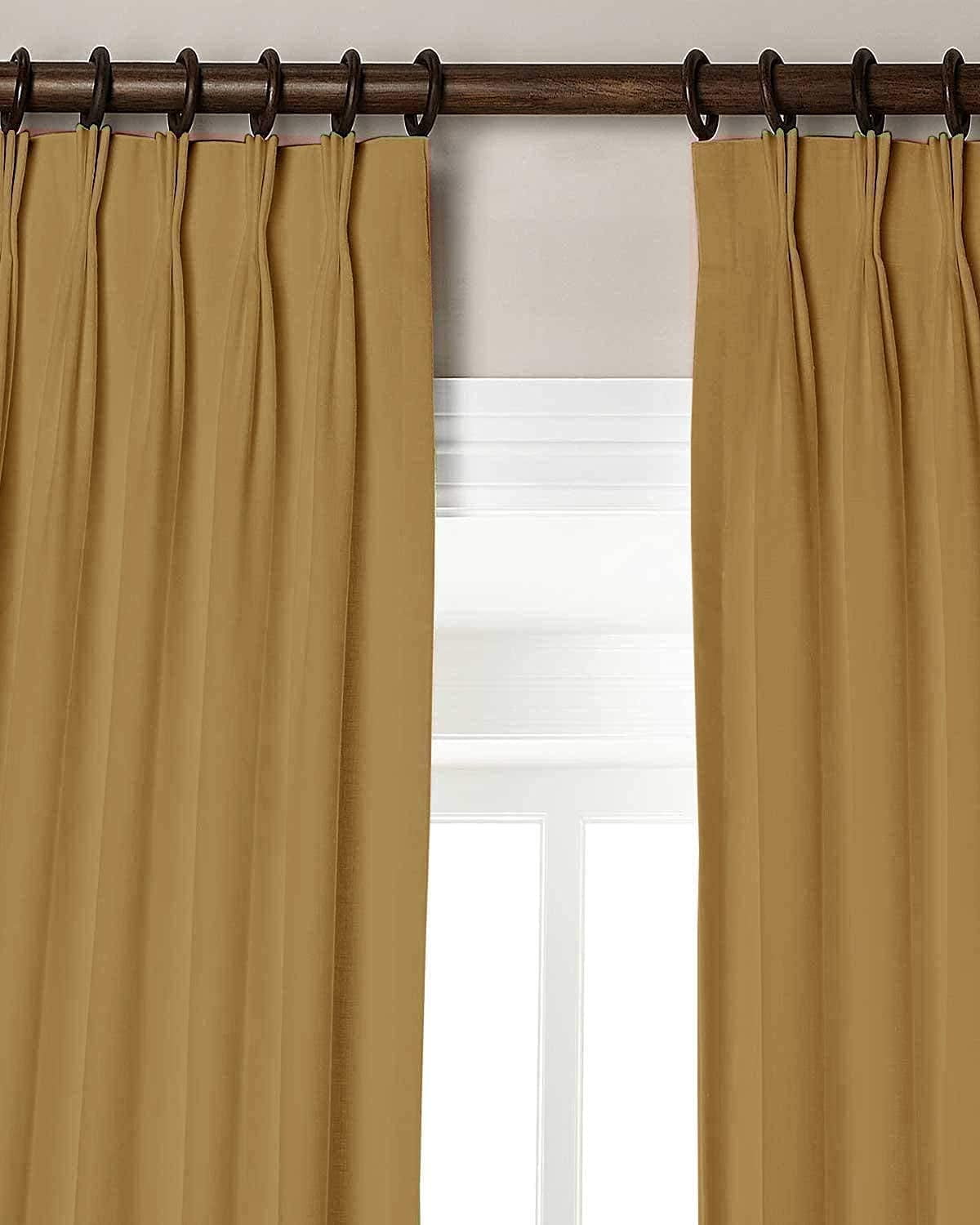 Triple Pinch Pleated Drapes Curtains Blackout for Doors & Windows with ...
