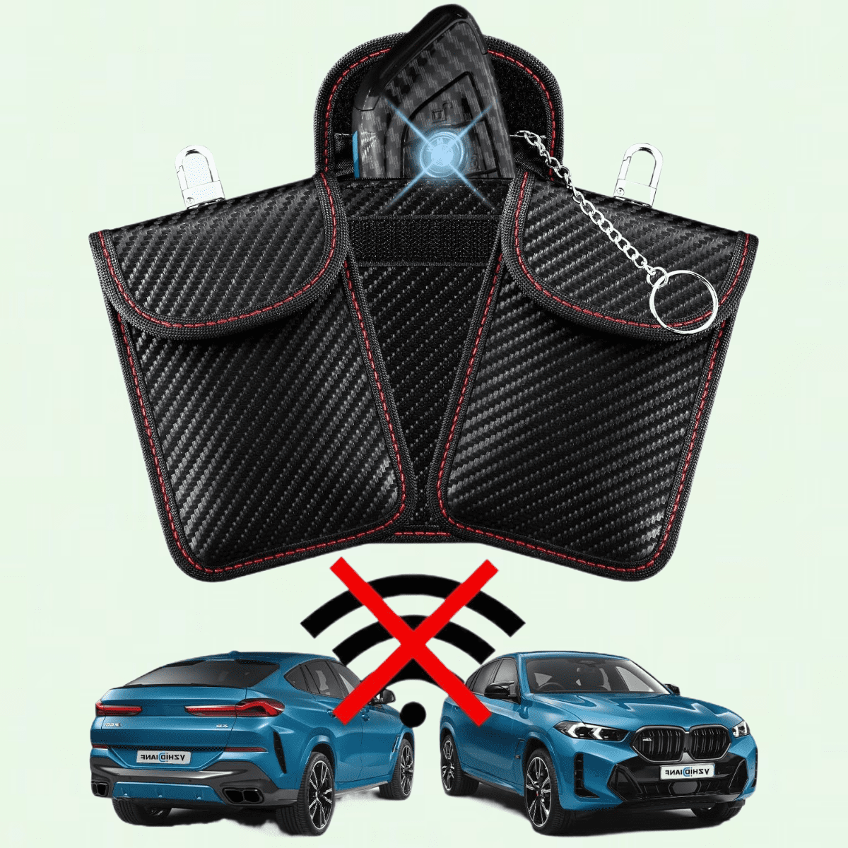 Triple Protection Faraday Key Fob Protector (3 Pack), RFID Signal ...