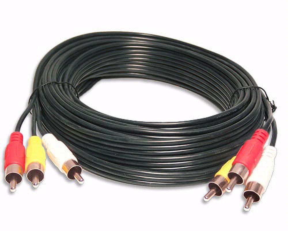 Triple RCA Cable 25' Left and Right Audio + Video - Walmart.com