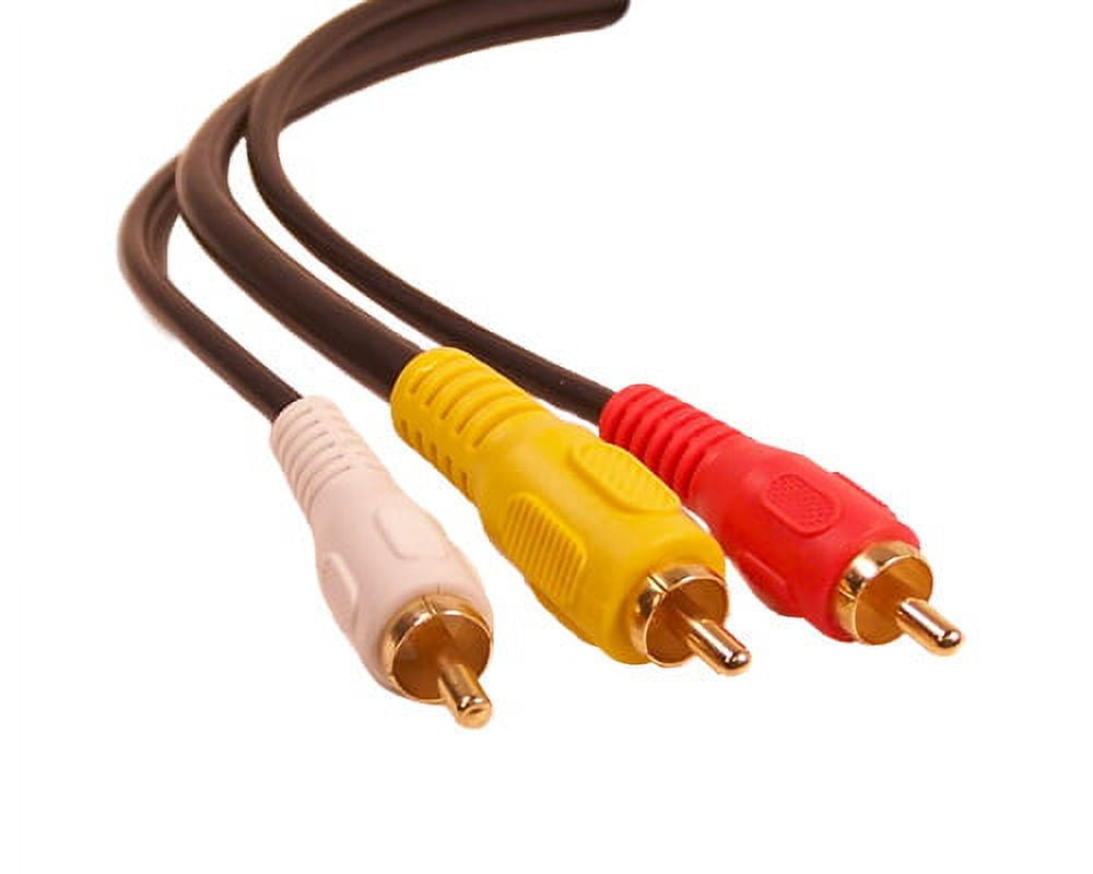 Triple RCA Cable 3' Left and Right Audio + Video - Walmart.com