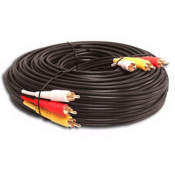 Triple RCA Cable 35' Left and Right Audio + Video - Walmart.com