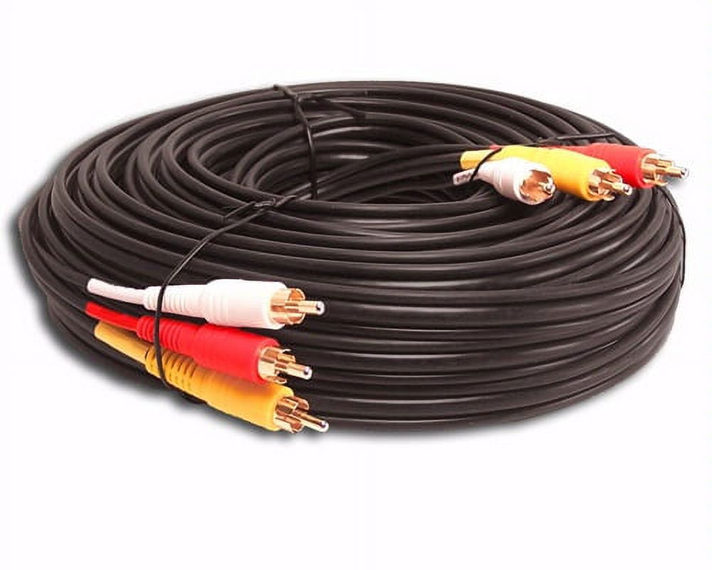 Triple RCA Composite Cable 50' with RG59 video - Walmart.com