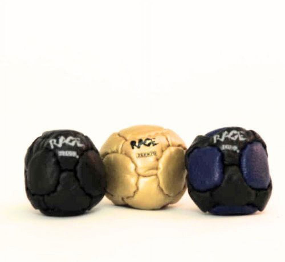 Triple Rage Footbag Set - Leather 14 Panel - Pellet Filled - Set of 3 ...
