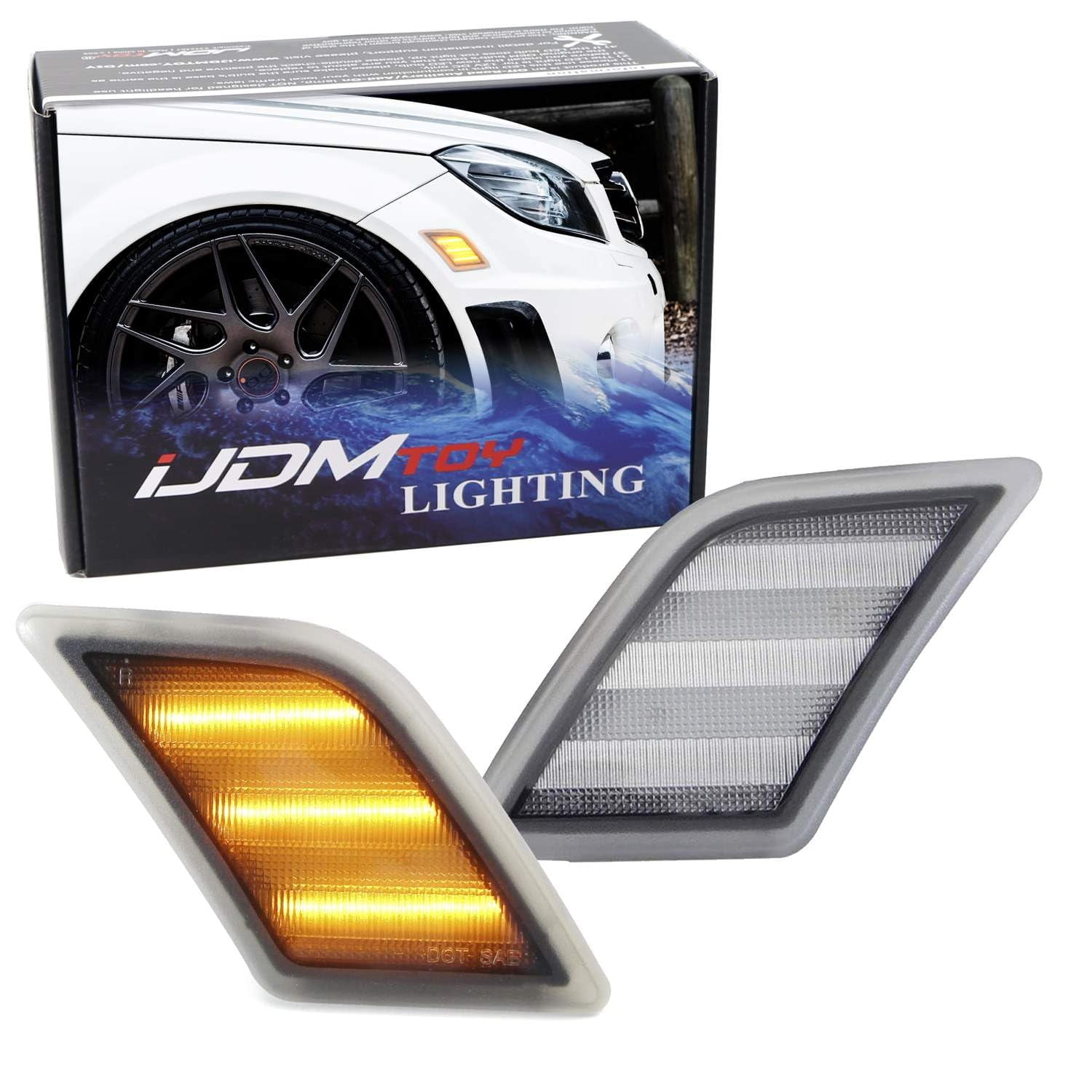 Triple-Row Amber Full LED Side Markers, For Mercedes 2008-2011 W204 ...