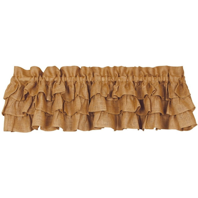 Triple Ruffle Burlap Country Valance - Walmart.com