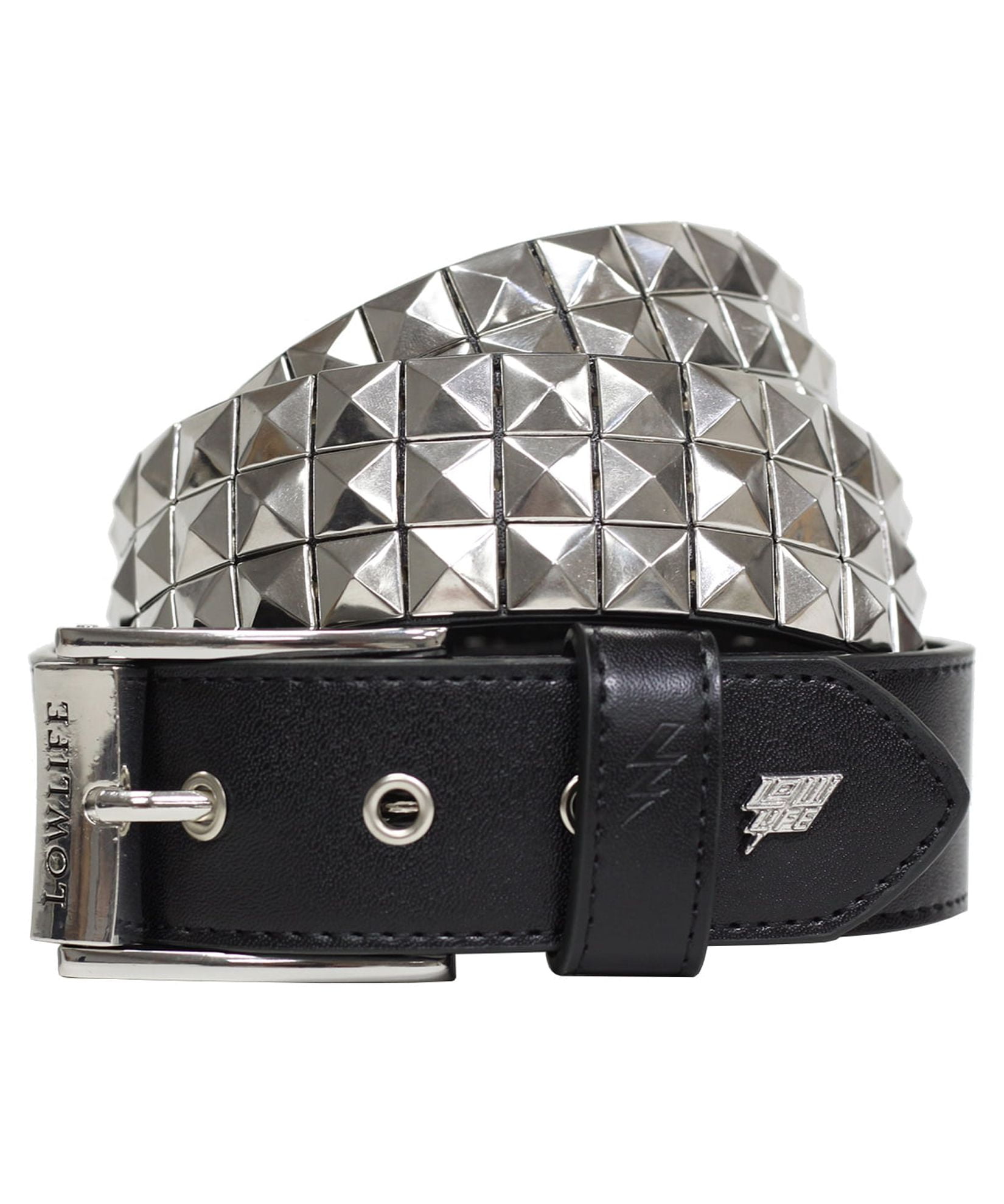 Triple S Studded Leather Belt [Black and Silver] - Walmart.com