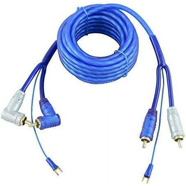 Triple Shield RCA Interconnect Cables w/ Drain Wire Car Amp 15 ft ...