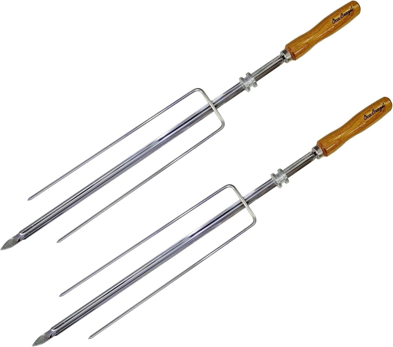 Triple Skewer - Set of 2 Brazilian Skewers for BBQ 28" - Professional ...