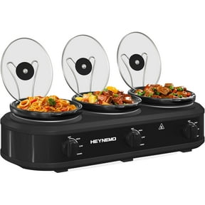 TRU Triple Crock Buffet Slow Cooker with Three Server Warmer Inserts ...