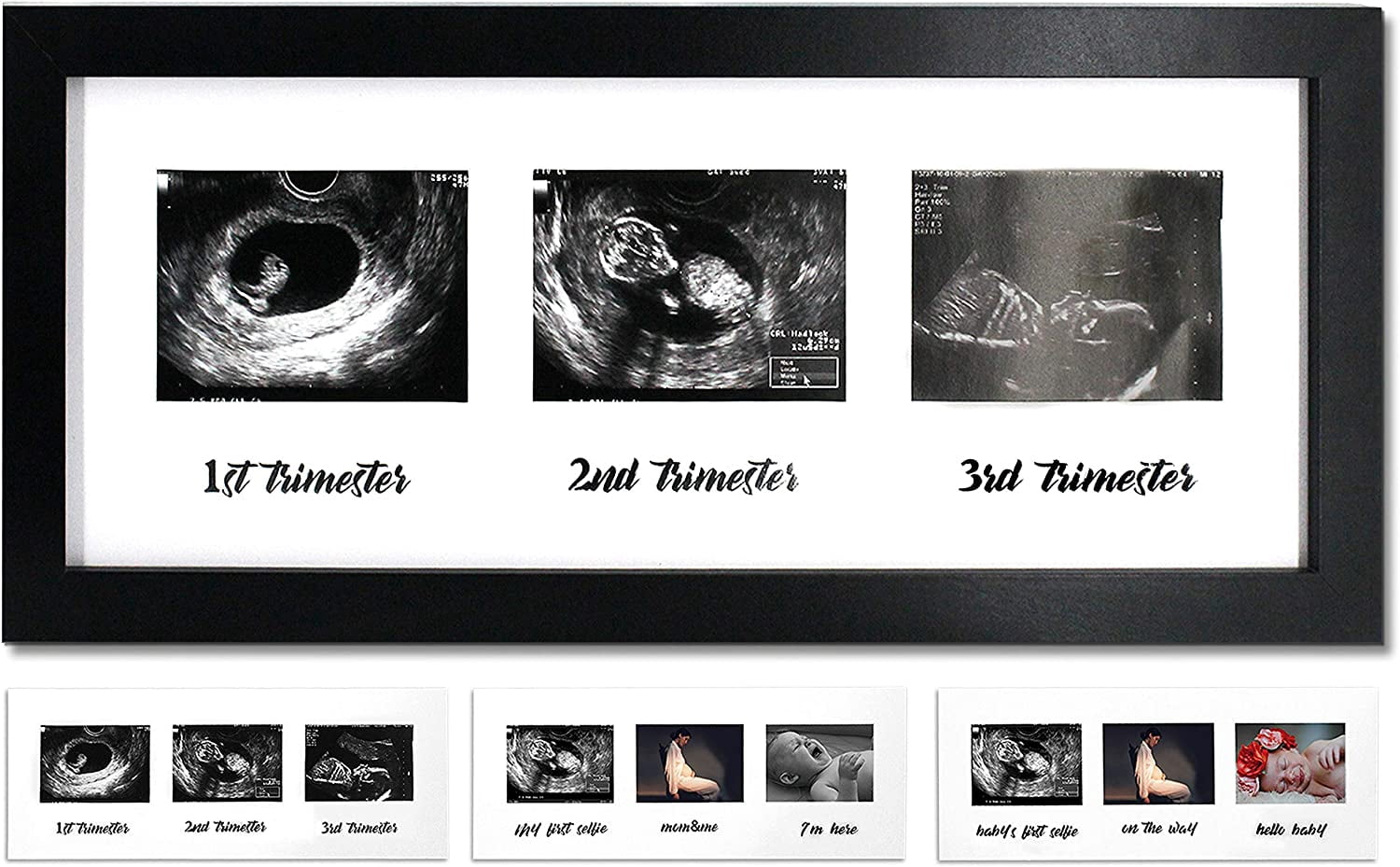 Triple Sonogram Pregnancy Frame – Baby Ultrasound Picture Frame with ...