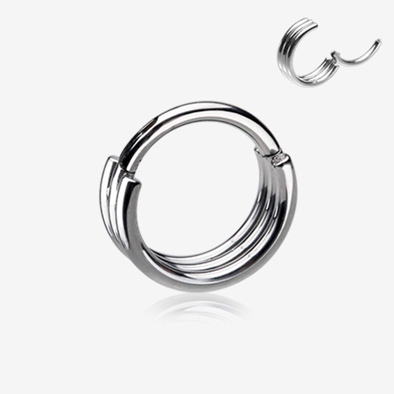 Triple Stack Hinged Steel Segment Clicker Ring - Walmart.com