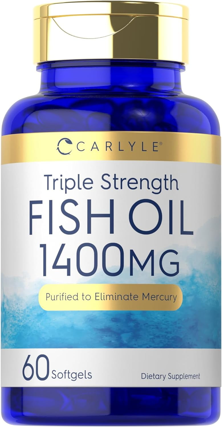 Triple Strength Fish Oil | 60 Softgels | Omega 3 Supplement | by ...