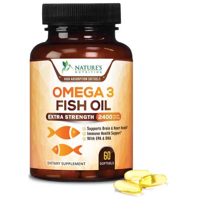 Omega 3 Fish Oil Supplements - 2400mg Fish Oil Per Serving - Triple ...