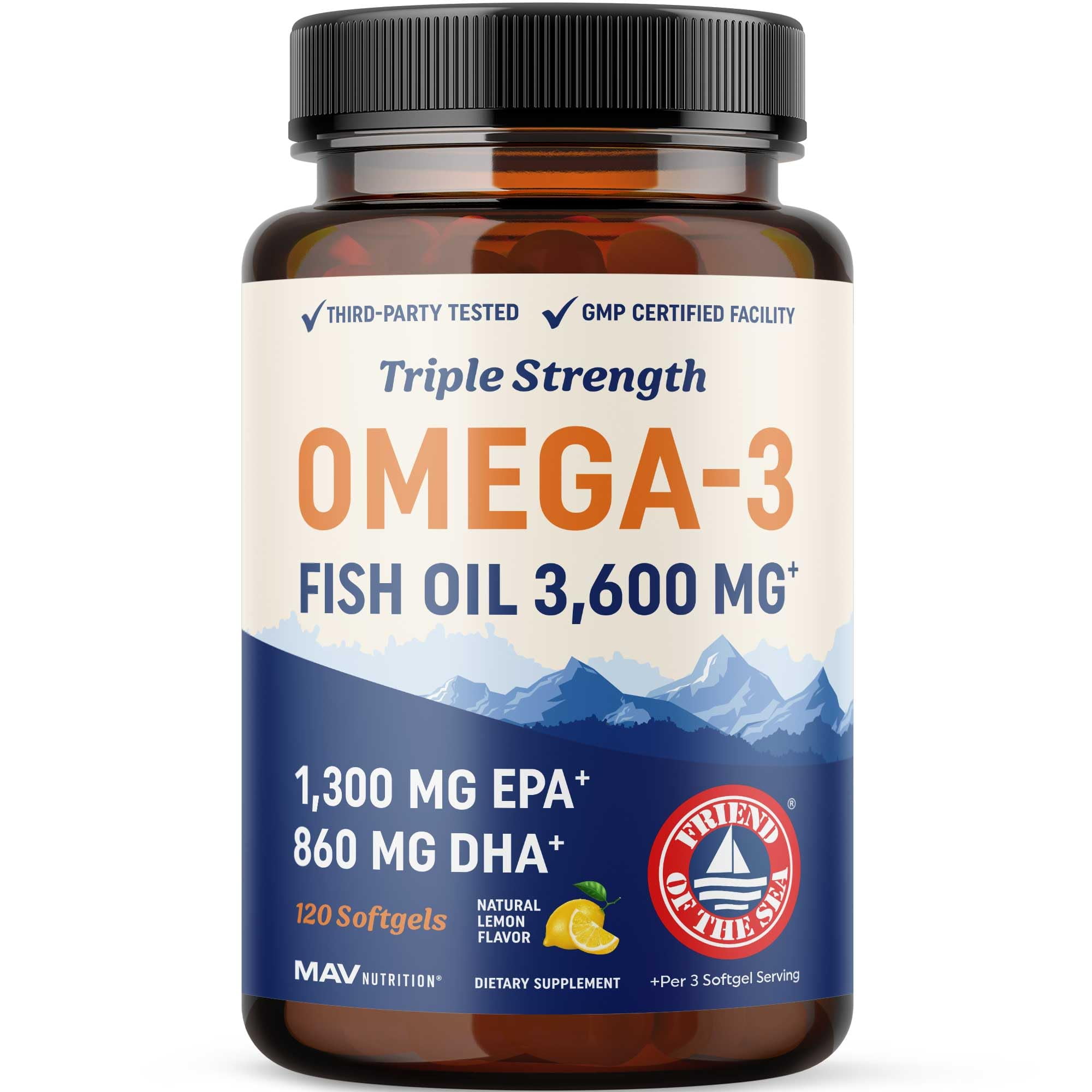 Triple Strength Omega 3 Fish Oil 3600 KMC2mg | EPA & DHA | Over 2100mg ...