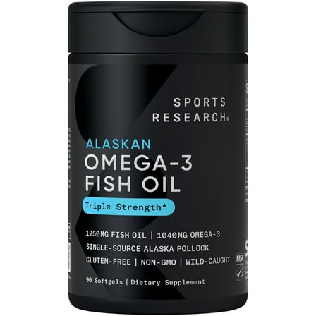 Sports Research Omega-3 Fish Oil Supplement, 150 Softgels, 1055mg with ...