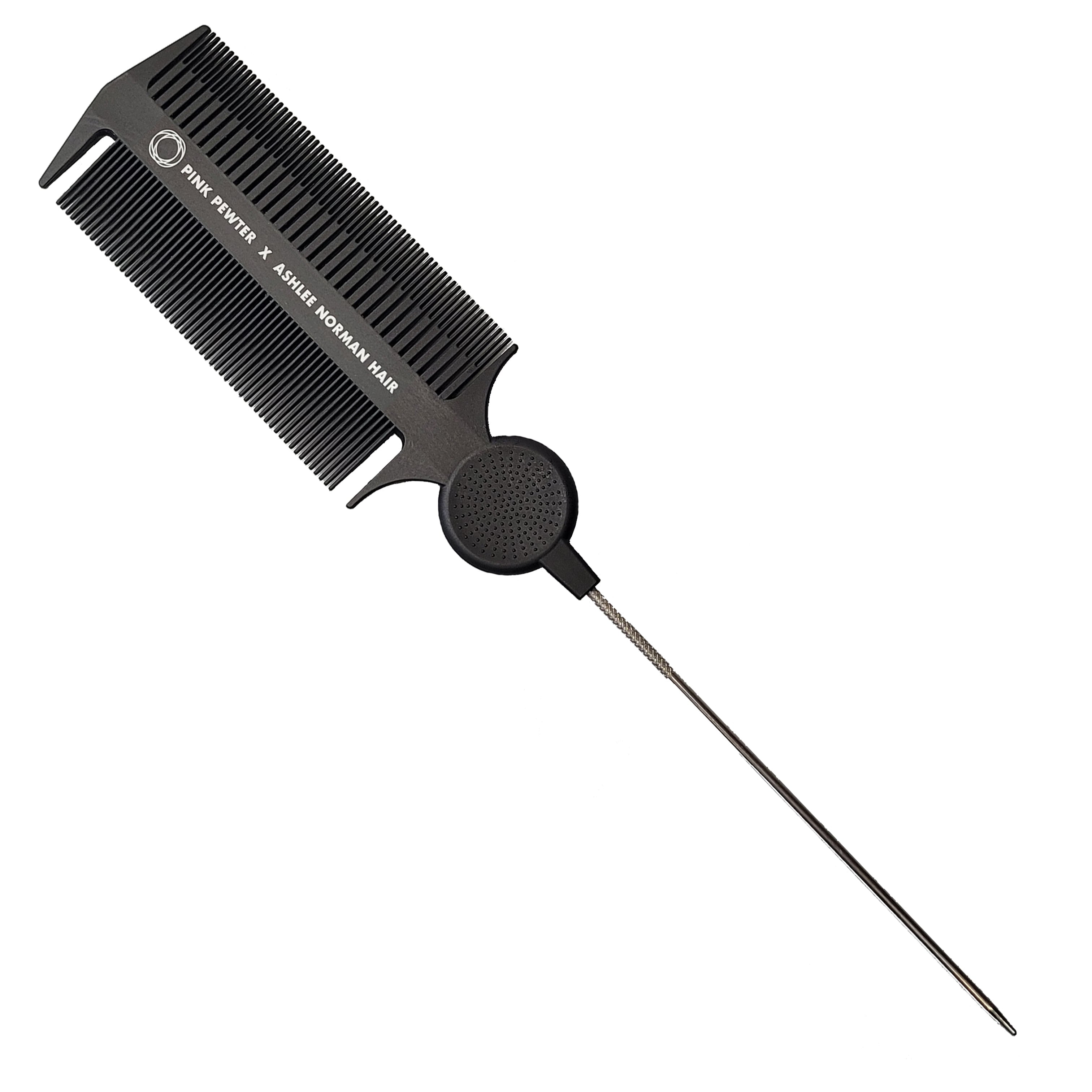 Triple Threat Carbon Fibre Tease, Weave and Lock Styling Comb (Black 11 ...