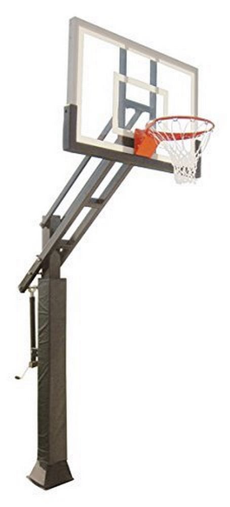 Triple Threat In-ground Adjustable Basketball Goal Hoop with 54" Glass ...