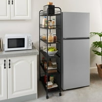 JRHRXXY 6 Tier Storage Trolley, Metal Rolling Cart with Lockable Wheels ...