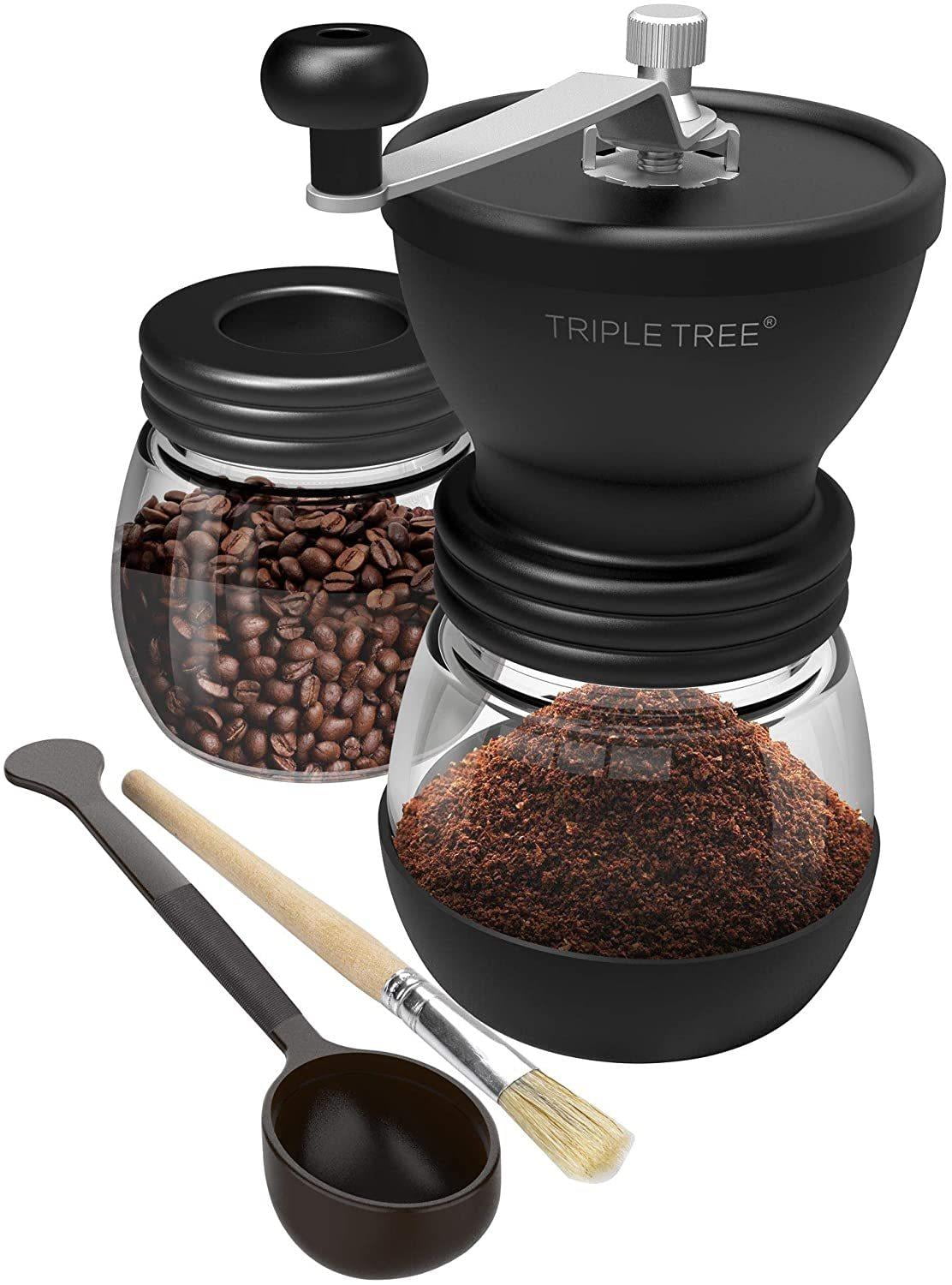 Triple Tree Stainless Steel Manual Coffee Grinder with Ceramic Burrs ...