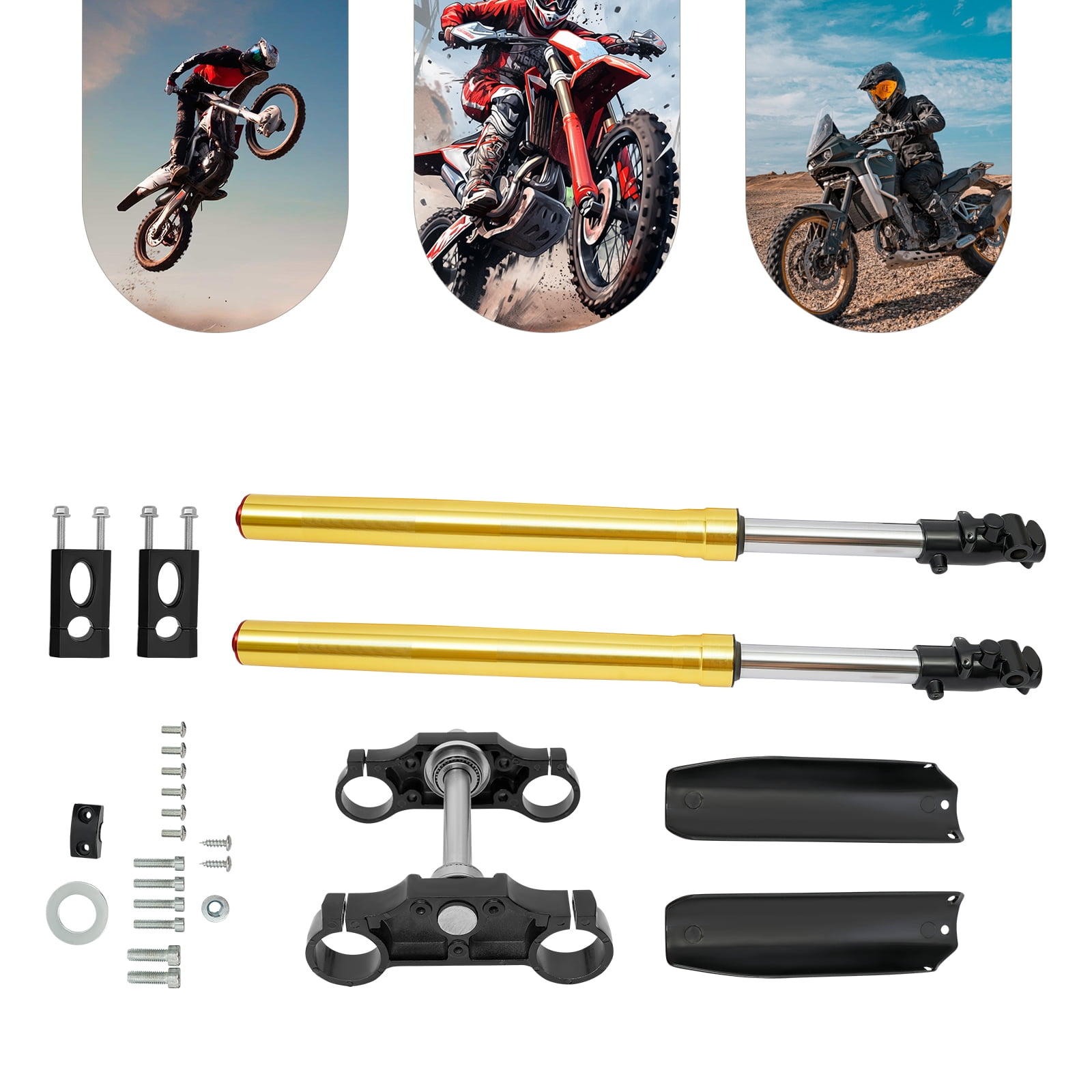 Triple Tree Clamp Front Fork Shocks Suspension, 29" Length, Aluminum ...