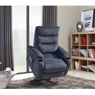 Serta Push-Button Power Recliner with Deep Body Cushions, Brown Fabric ...