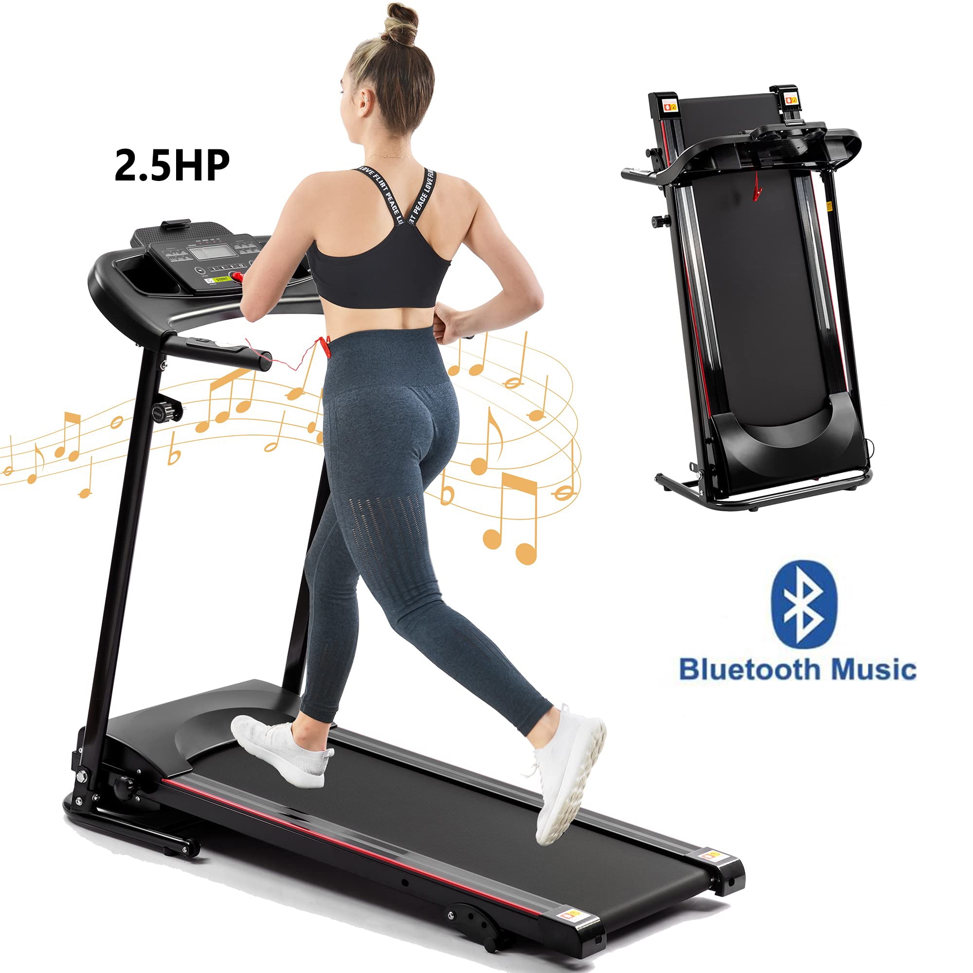 Triple Tree Electric Walking Exercise Treadmill, Black, 265 lb ...