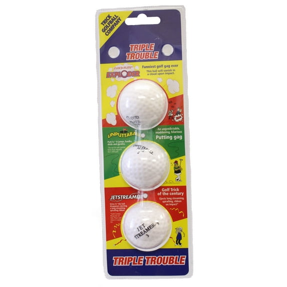 Triple Trouble Trick Golf Balls (Exploder, Unputtaball & Jetstreamer ...