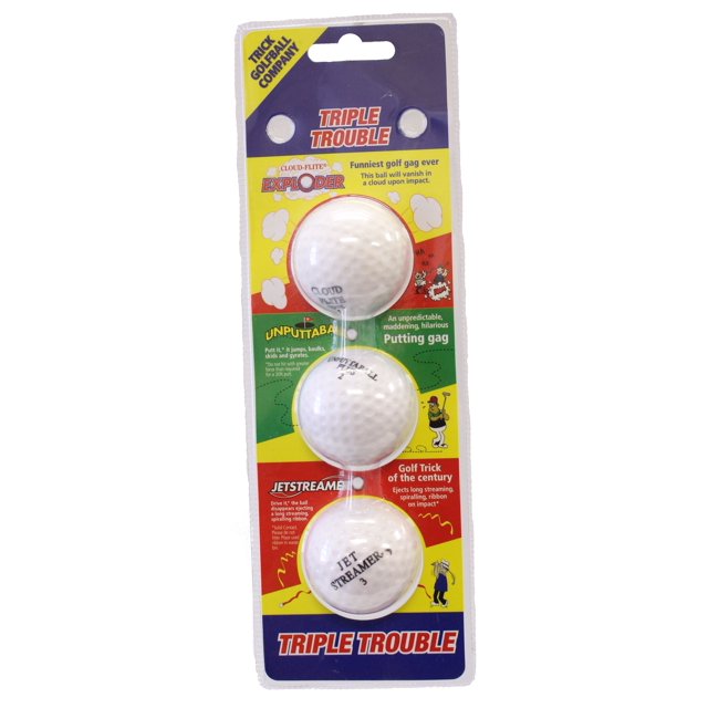 Triple Trouble Trick Golf Balls (Exploder, Unputtaball & Jetstreamer ...
