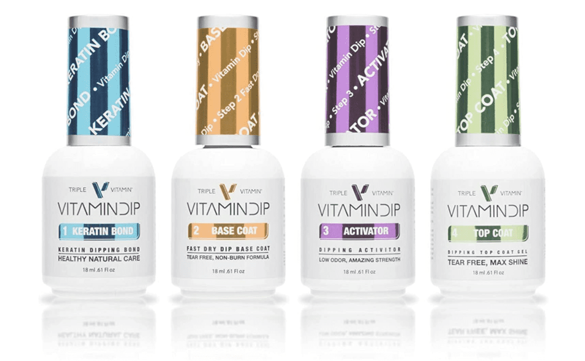 Triple Vitamin Dip Powder Nail Liquid Set – Bond Gel Base Activator Gel ...