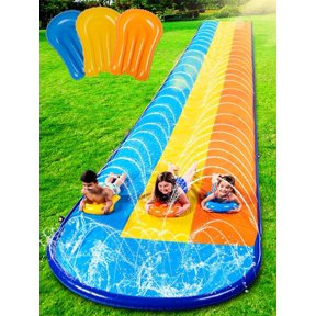 SYNCFUN 30ft x 6ft Water Slide, PVC Lawn Slip and Slide with Sprinklers ...