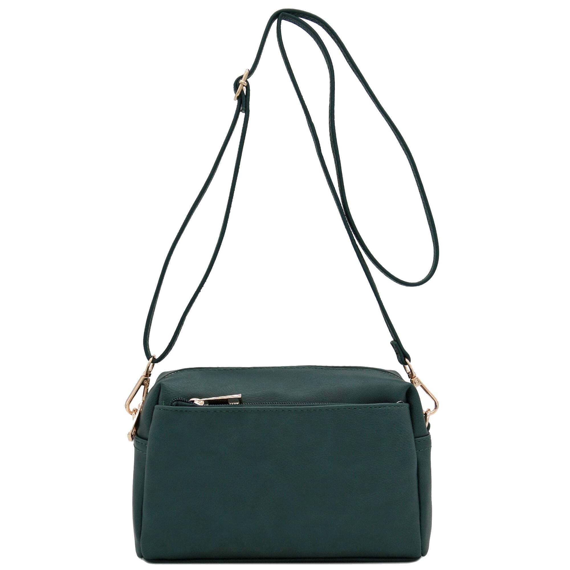 FashionPuzzle Small Triple Zip Crossbody Bag - Walmart.com