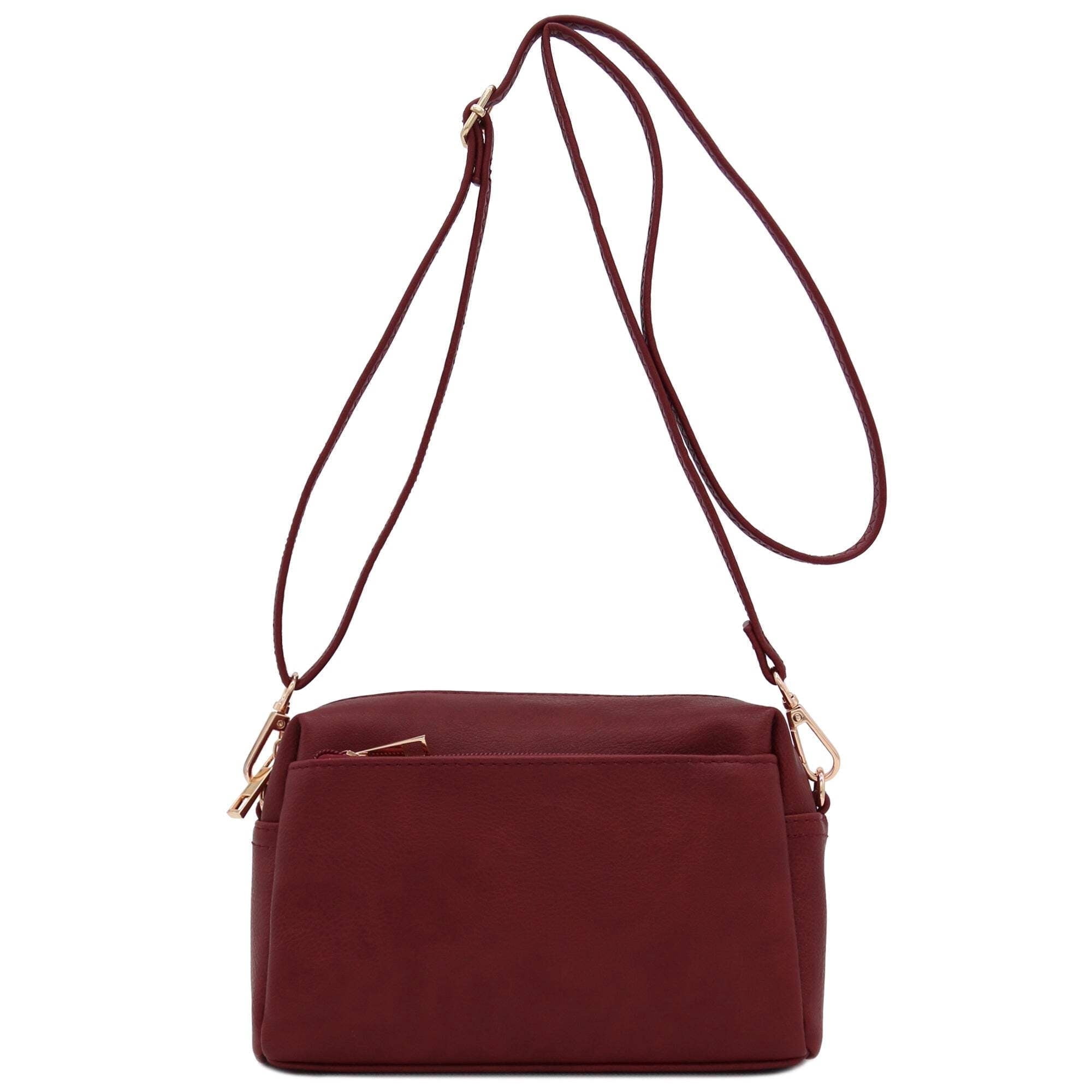 FashionPuzzle Small Triple Zip Crossbody Bag - Walmart.com