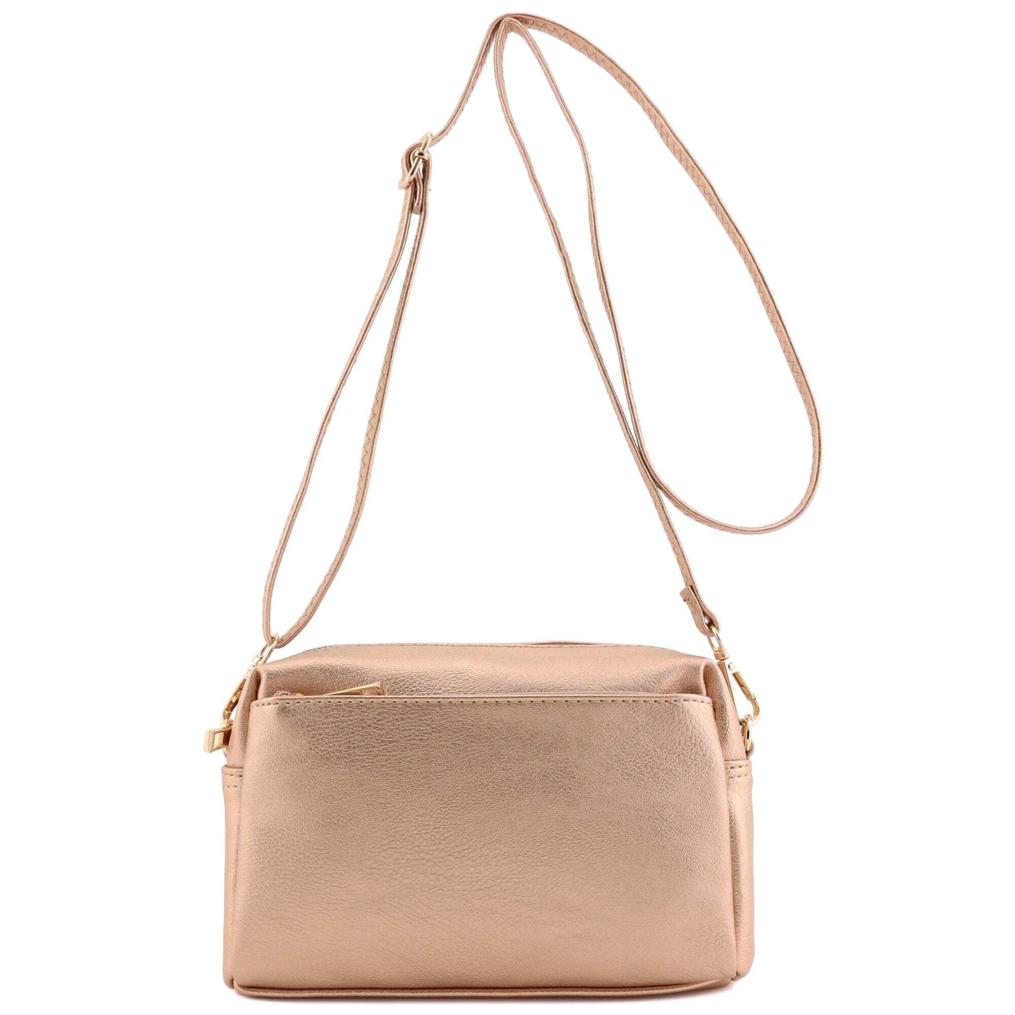 FashionPuzzle Small Triple Zip Crossbody Bag - Walmart.com