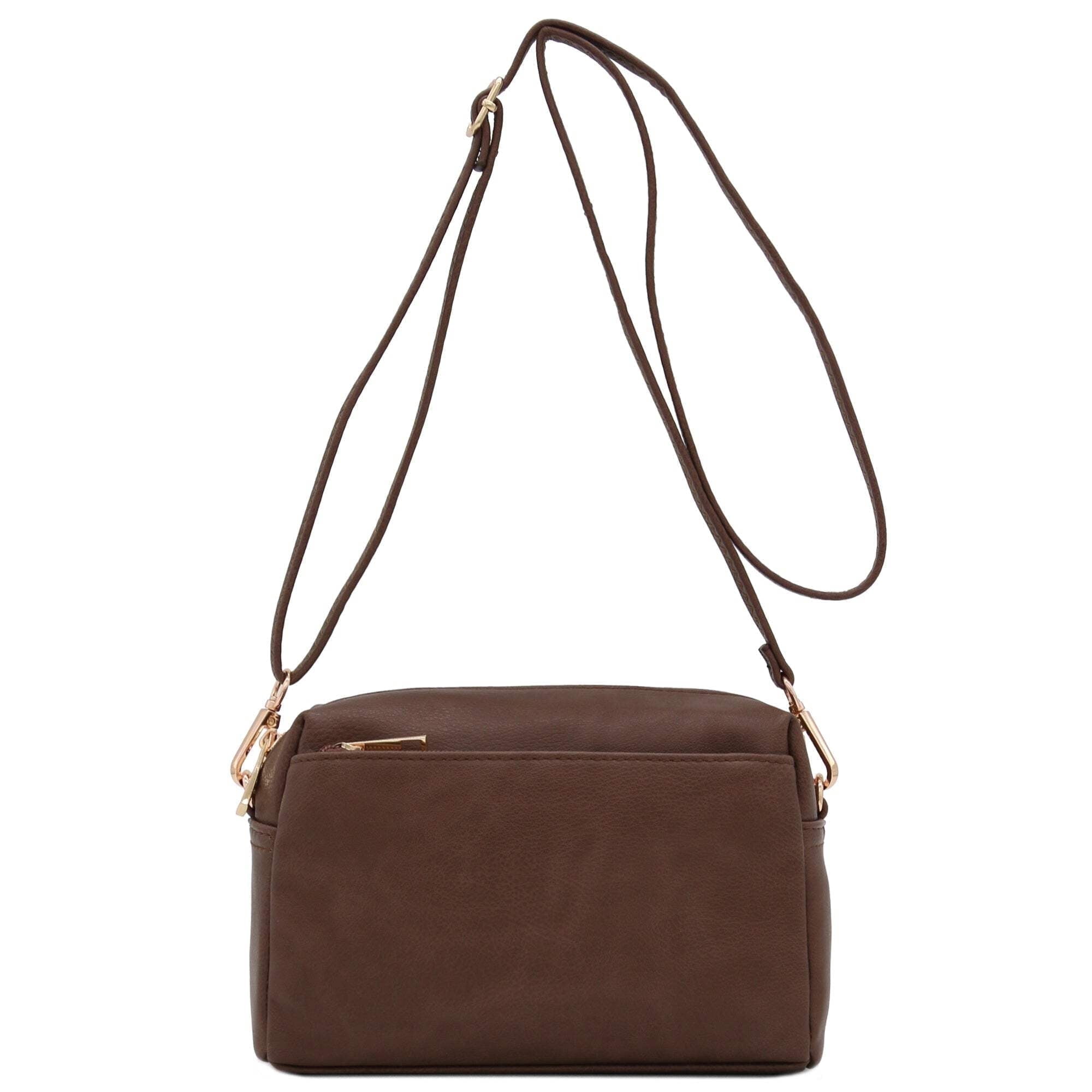 FashionPuzzle Small Triple Zip Crossbody Bag - Walmart.com