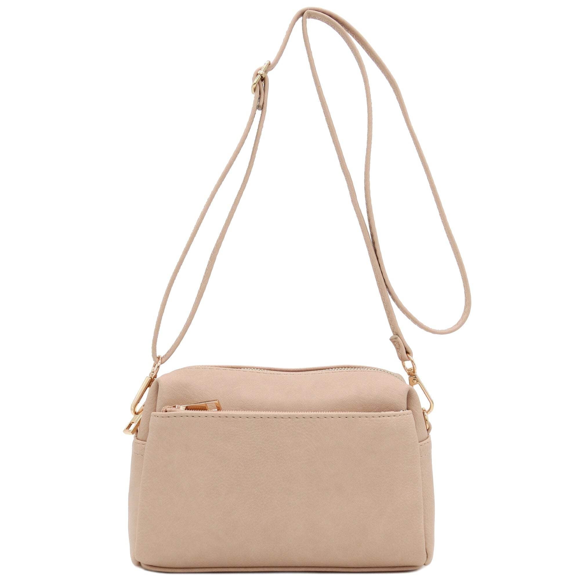 FashionPuzzle Small Triple Zip Crossbody Bag - Walmart.com