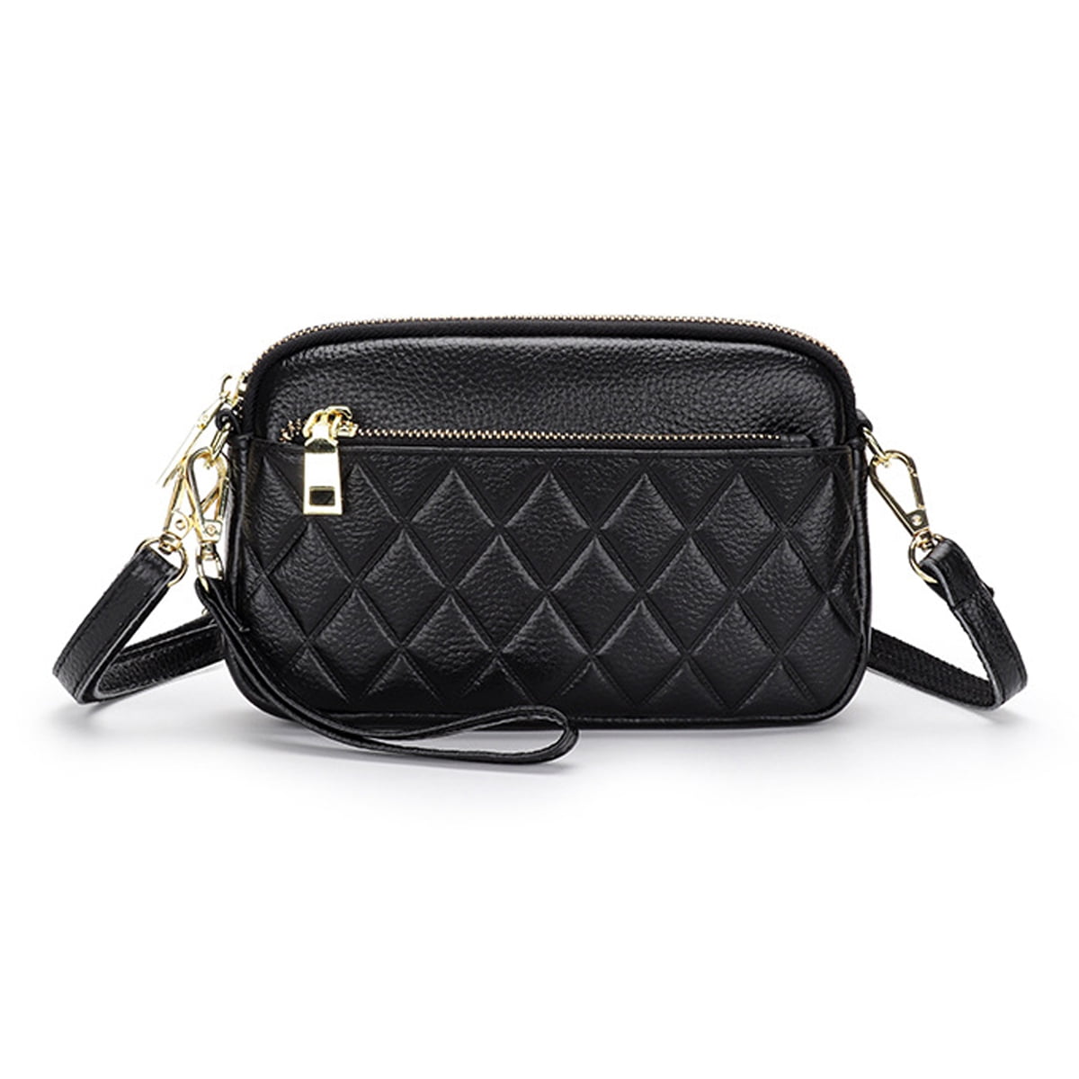 Triple Zip Lightweight Small Crossbody Bags for Women Quilted Shoulder ...