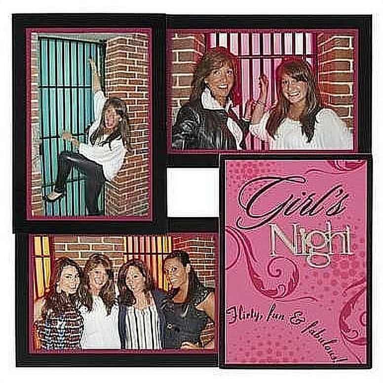 Triple collage GIRLS NIGHT Black Pink Wood Expressions frame - 4x6 ...