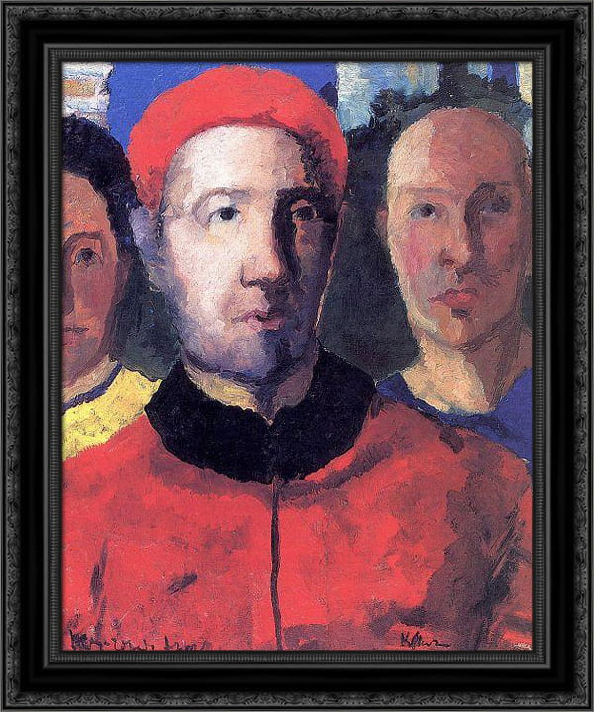 Triple portrait 20x20 Black Ornate Wood Framed Canvas Art by Malevich ...