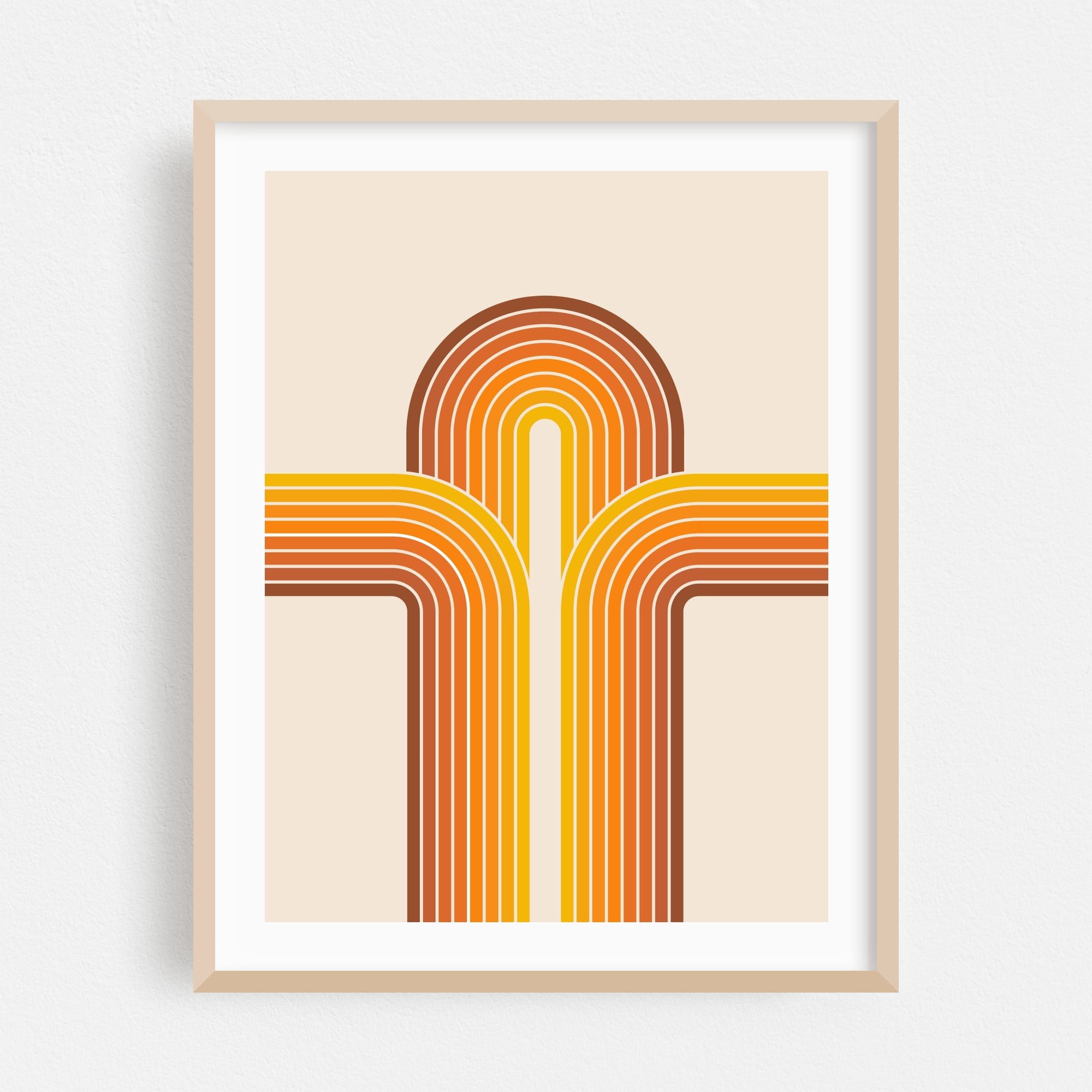 Triple retro arches in yellow and orange - Illustration Mid-Century ...