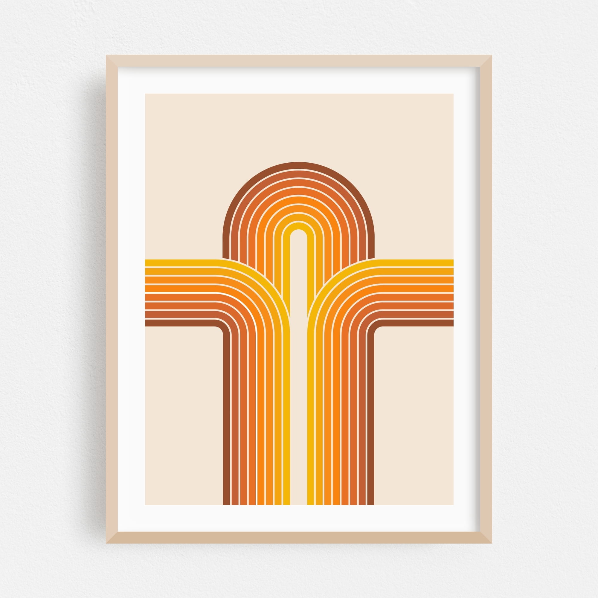 Triple retro arches in yellow and orange - Illustration Mid-Century ...