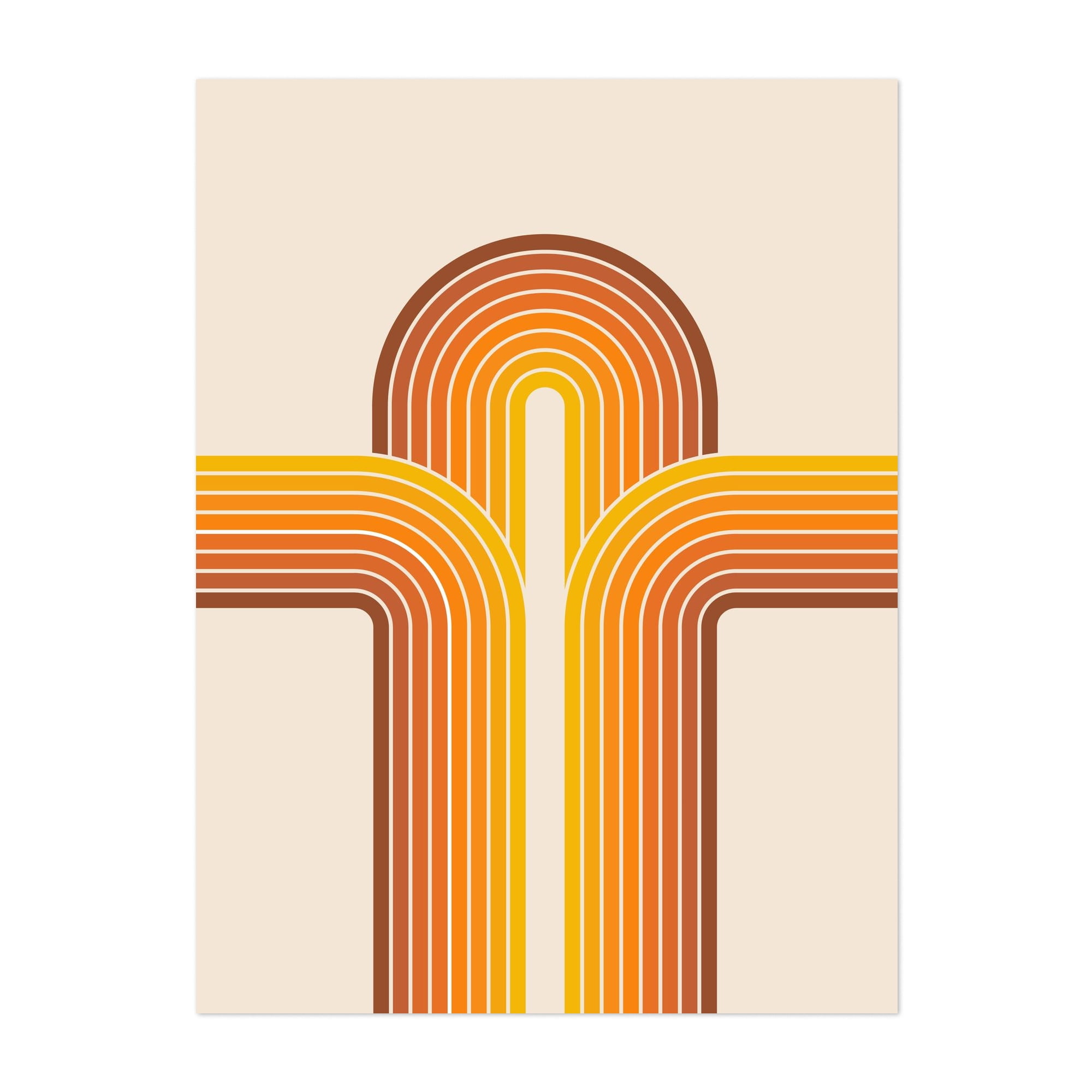 Triple retro arches in yellow and orange - Illustration Mid-Century ...