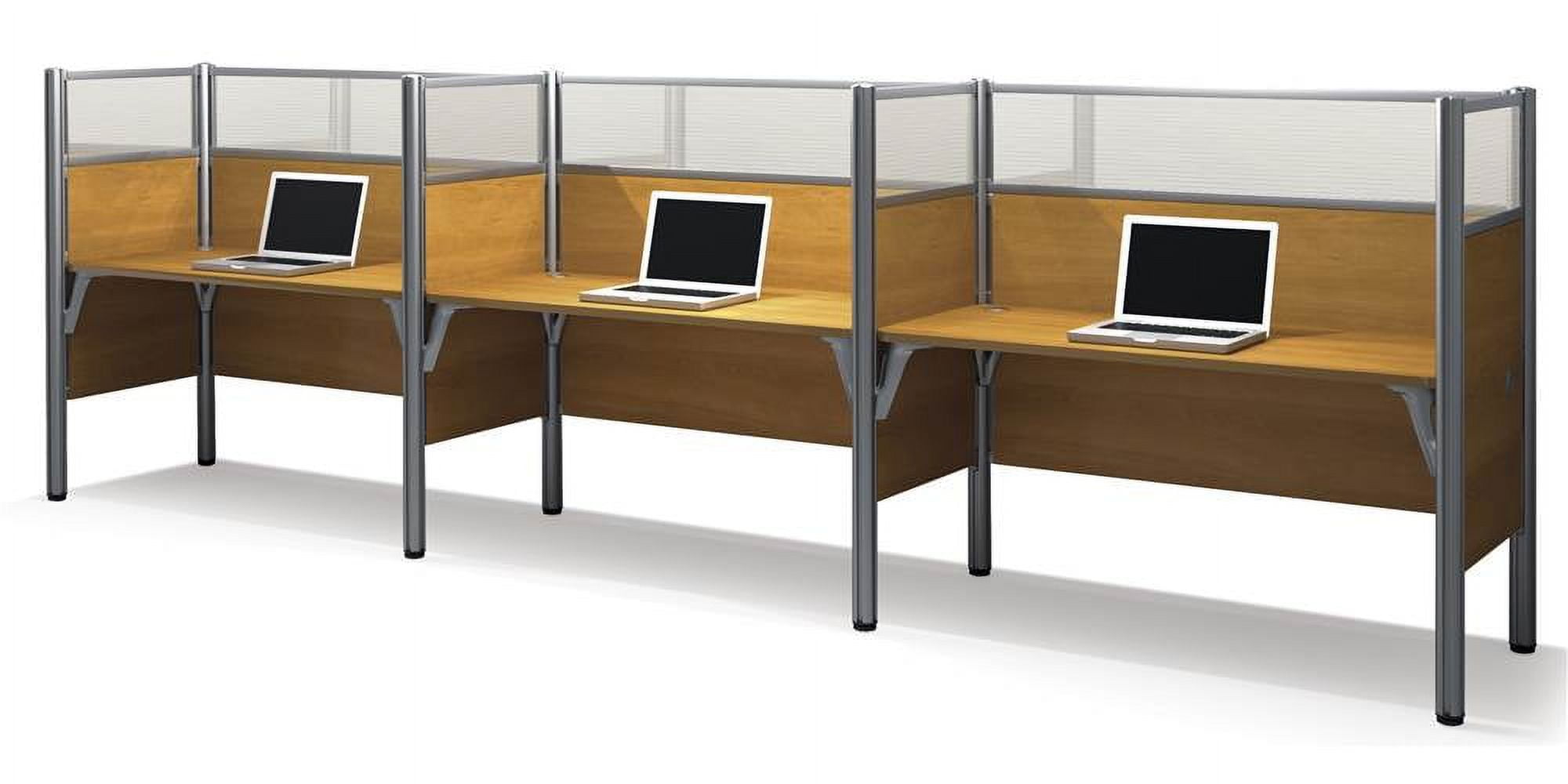 Triple side-by-side workstation in Cappuccino Cherry Finish - Walmart.com