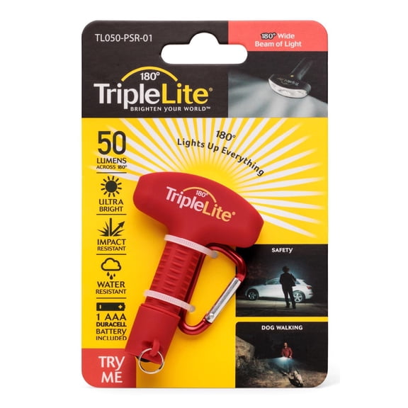 TripleLite LED Flashlight, Black, 50 lm, Wide Beam, AAA Battery ...