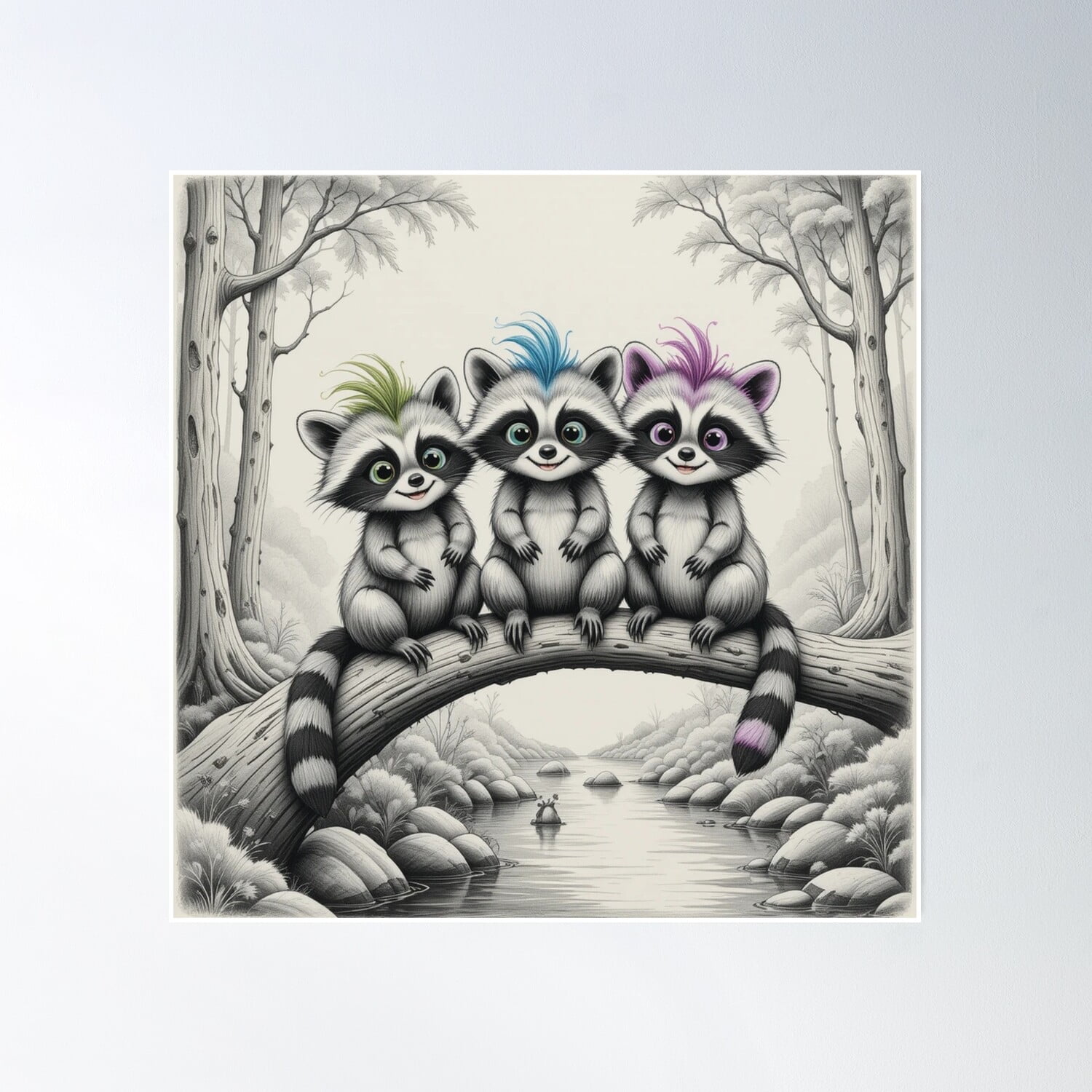 Triplets Poster Wall Art, Modern Wall Decor, 24x24 UNFRAMED - Walmart.com