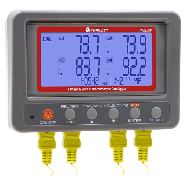 Triplett 4-Channel Type K Temperature Datalogger TMDL400 - Walmart.com